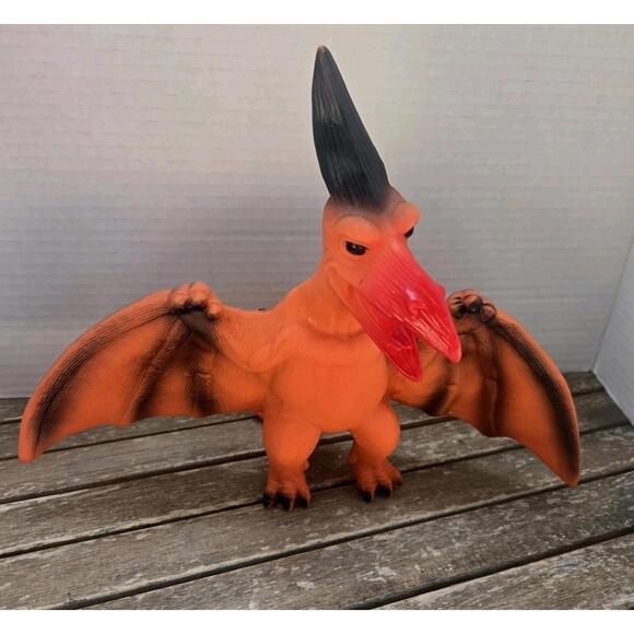Toys | Pterodactyl Dinosaur Toy Figure 8 Soft Rubber Orange Black ...